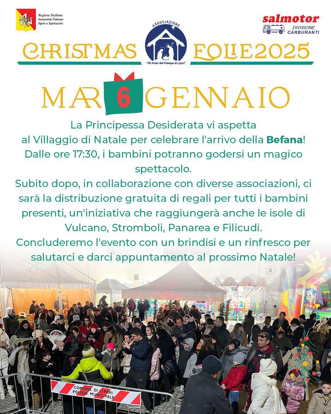 Christmas Eolie 2025 - Arrivo della Befana
